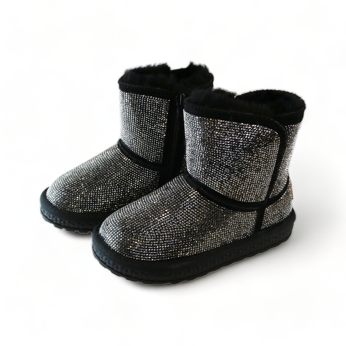 Handcrafted Holographic Rhinestone Boot - Black – doe a dear